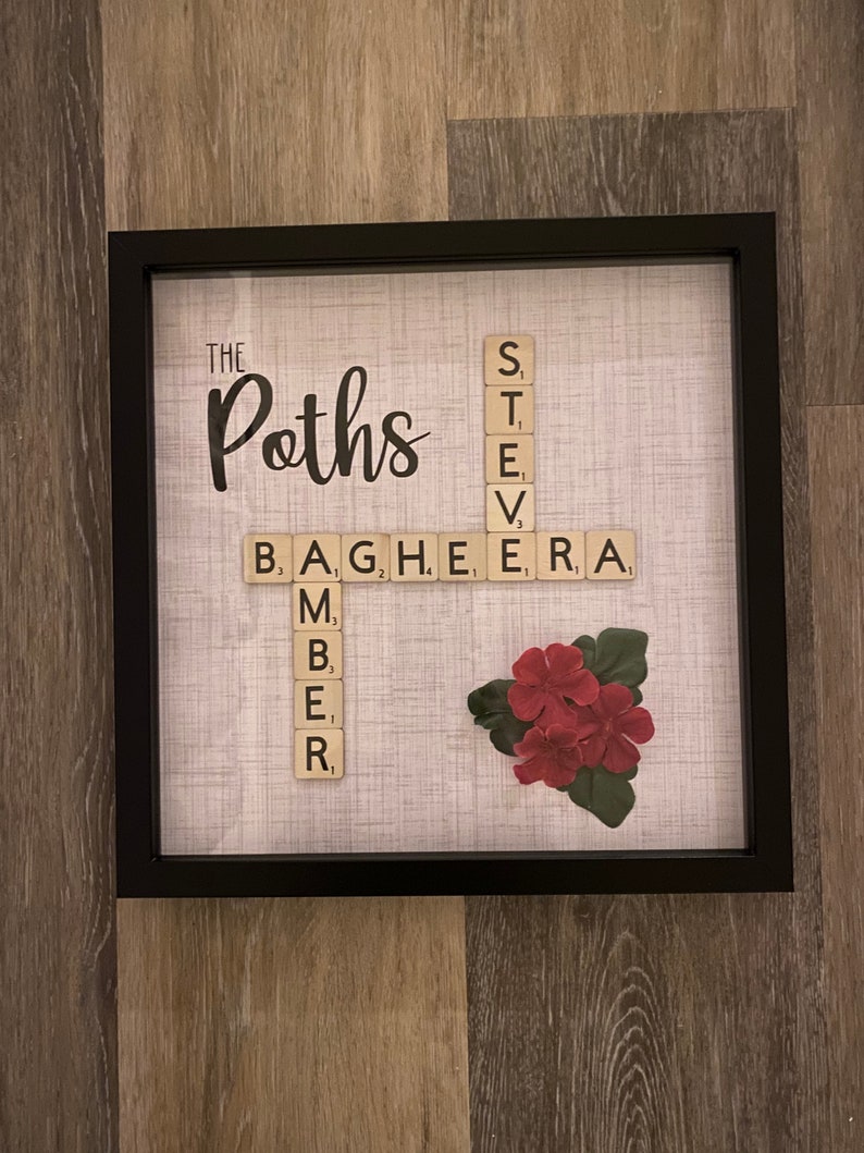 Family Scrabble Shadow Box - Etsy