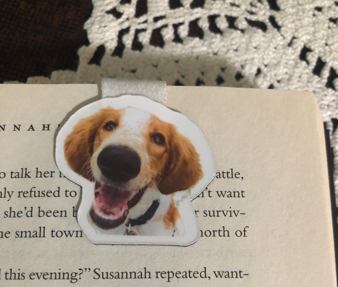 Pet Face Magnetic Bookmark, Custom Personalized Pet Photo Bookmark, Dog ...