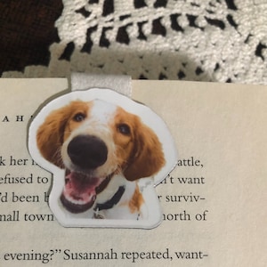 Pet Face Magnetic Bookmark, Custom Personalized Pet Photo Bookmark, Dog ...