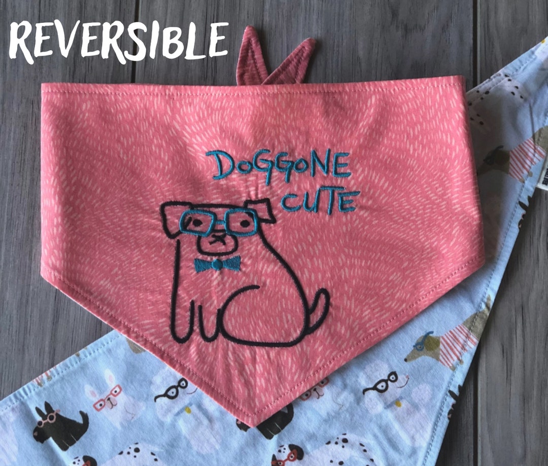 Personalized Reversible Snap Dog Bandana Dog Gone Cute, Custom Dog ...
