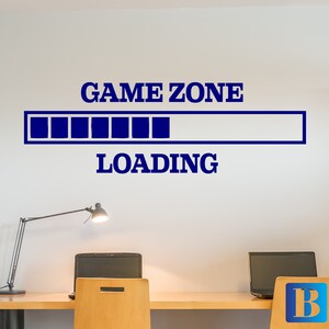 Game Zone Loading Boys Bedroom Gaming Room Wall Art Vinyl Decal ...