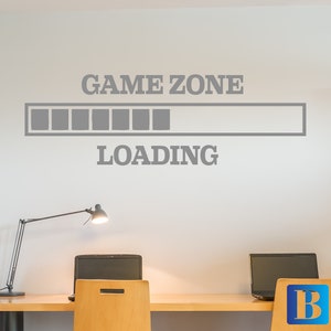 Game Zone Loading Boys Bedroom Gaming Room Wall Art Vinyl Decal ...