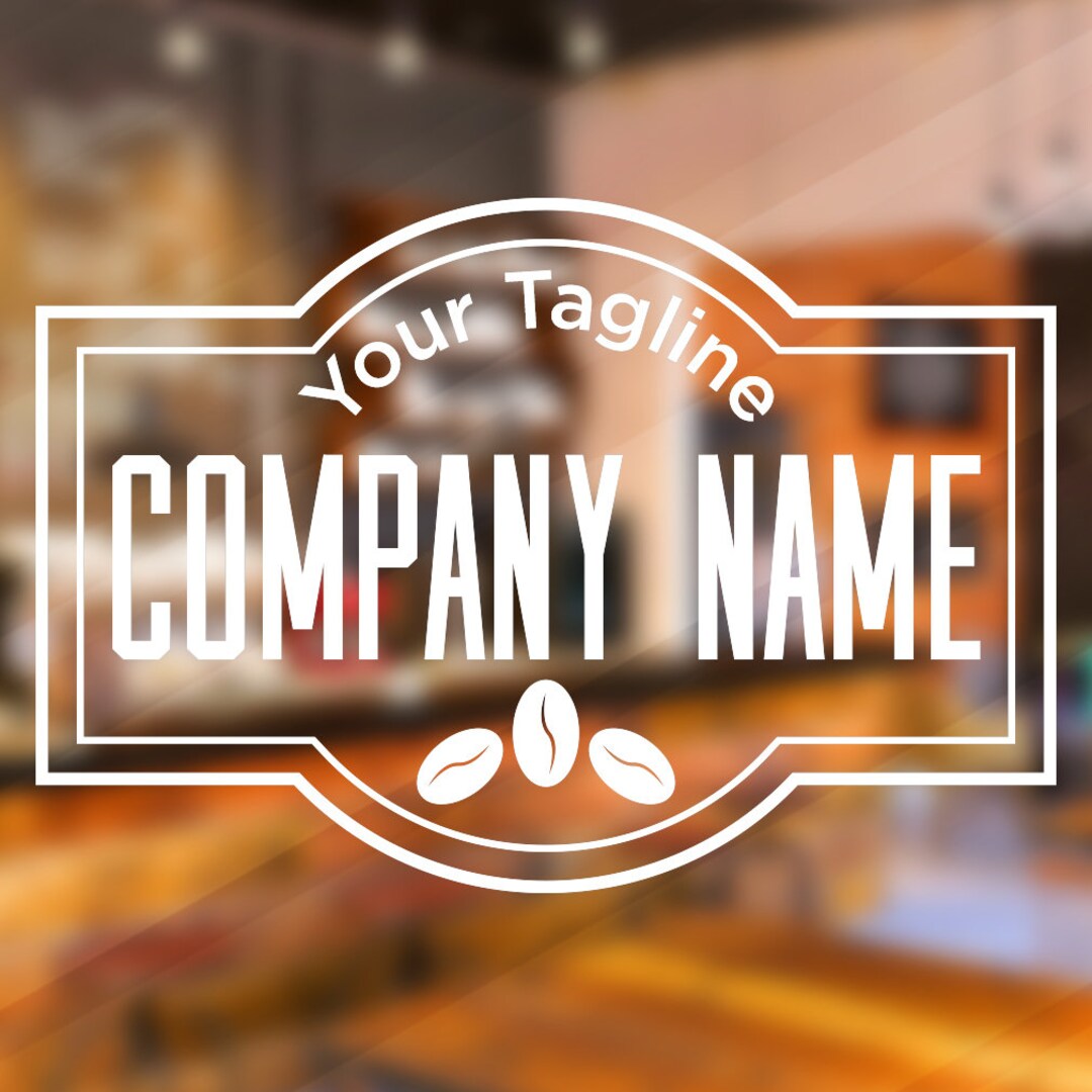Coffee Shop Window Stickers Company Name Personalised Vinyl Decal - Etsy UK