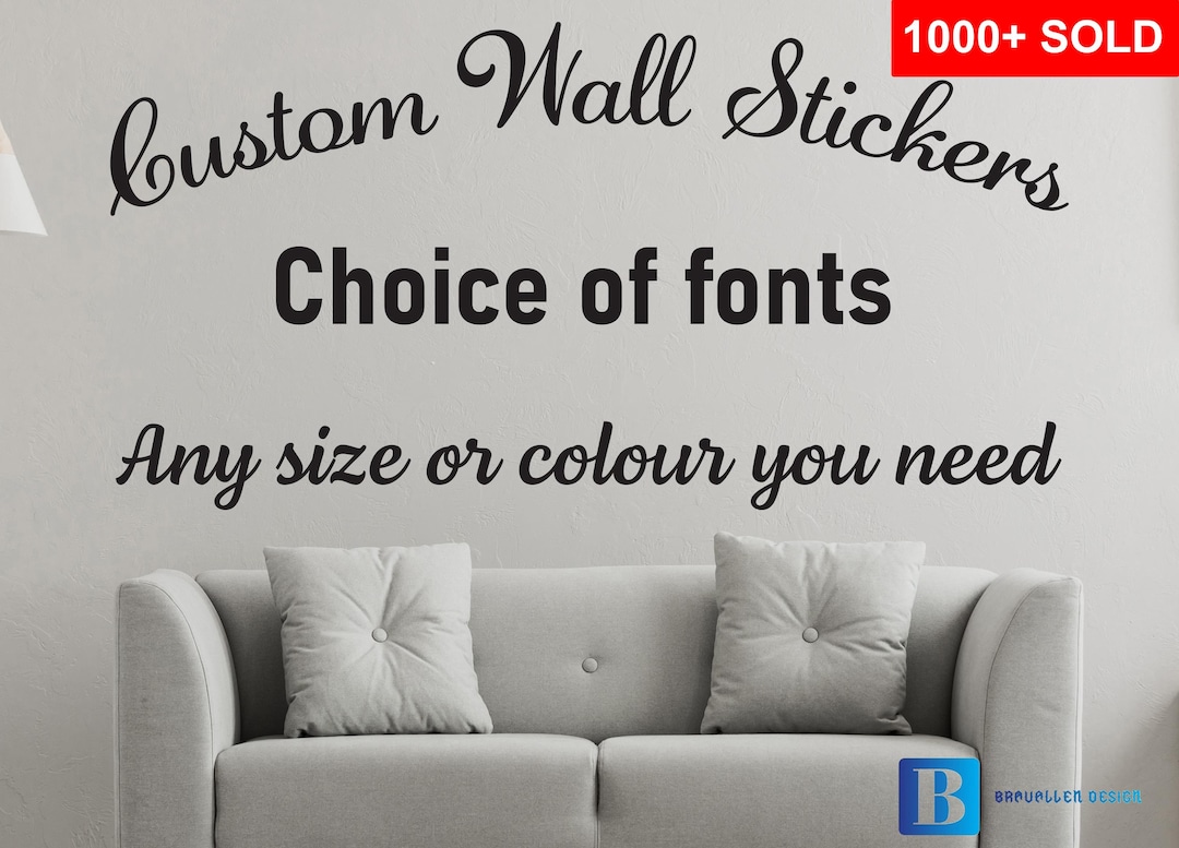 Personalised Wall Sticker Customise Text - Etsy UK