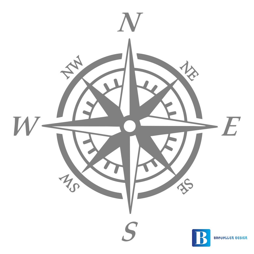 Cool Compass Matt Vinyl Wall Art Decal Sticker | Etsy UK