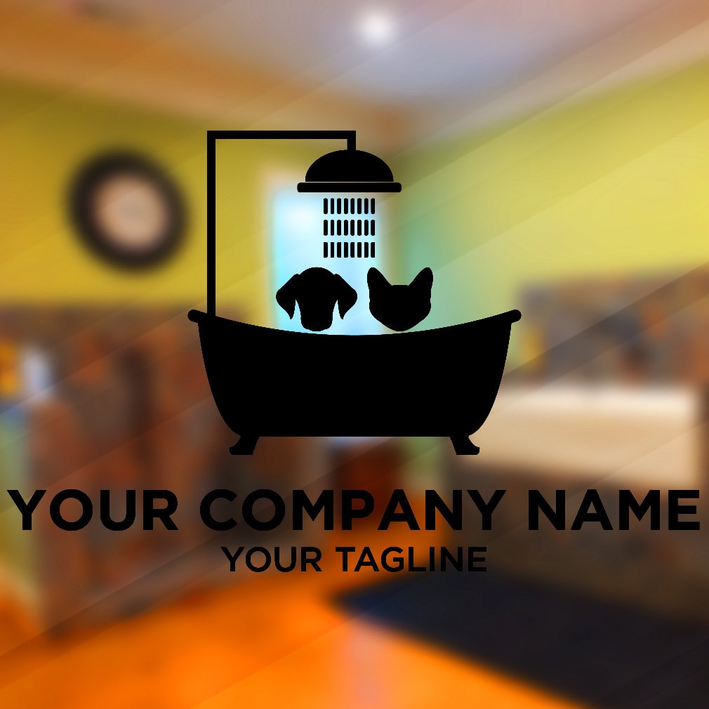 Grooming Salon Dog/cat Bathing Window Stickers Company Name - Etsy