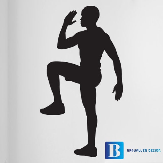 Man Stretching Fitness Gym Wall Window Art Stickers Decal | Etsy