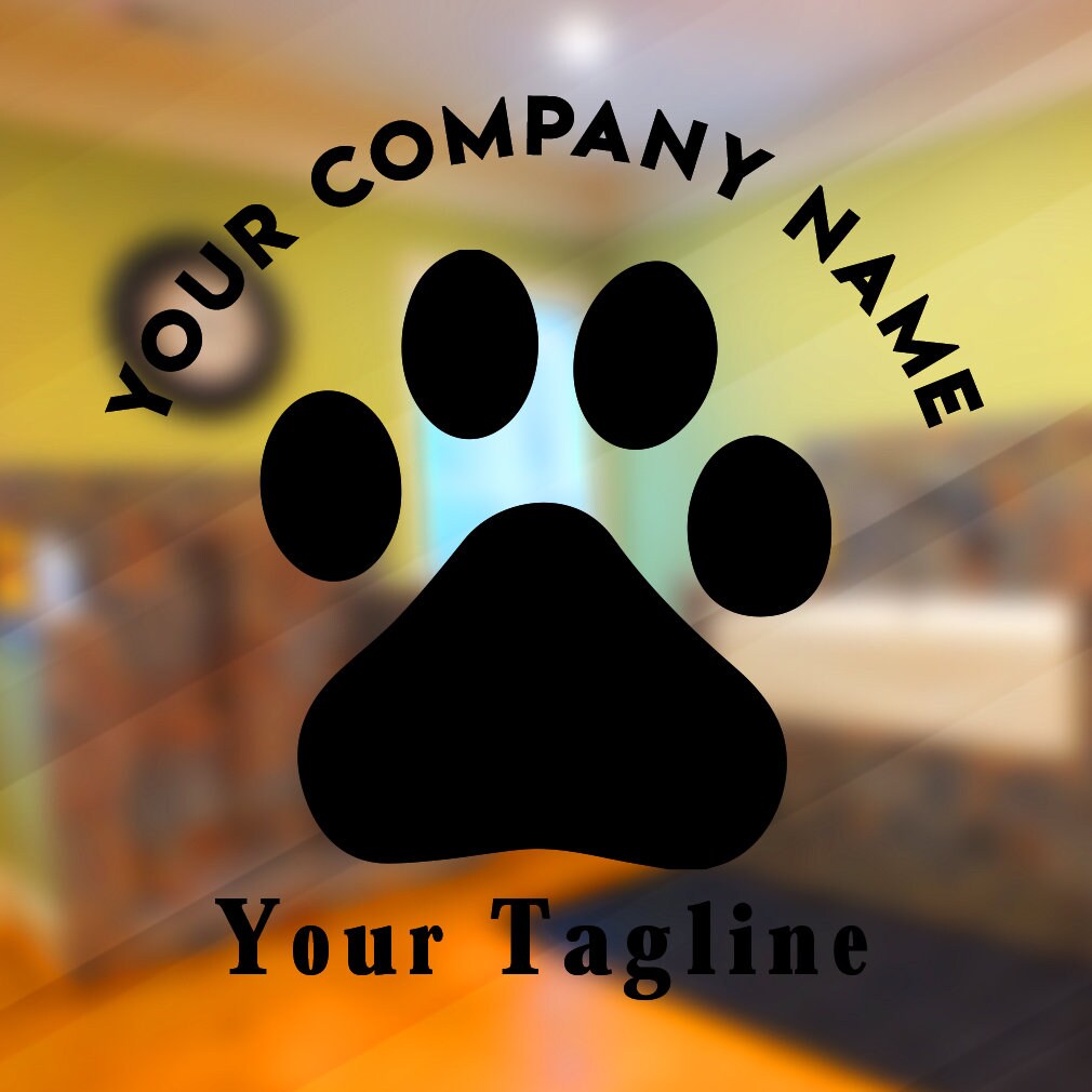 Grooming Salon Dog Paw Window Stickers Company Name - Etsy UK