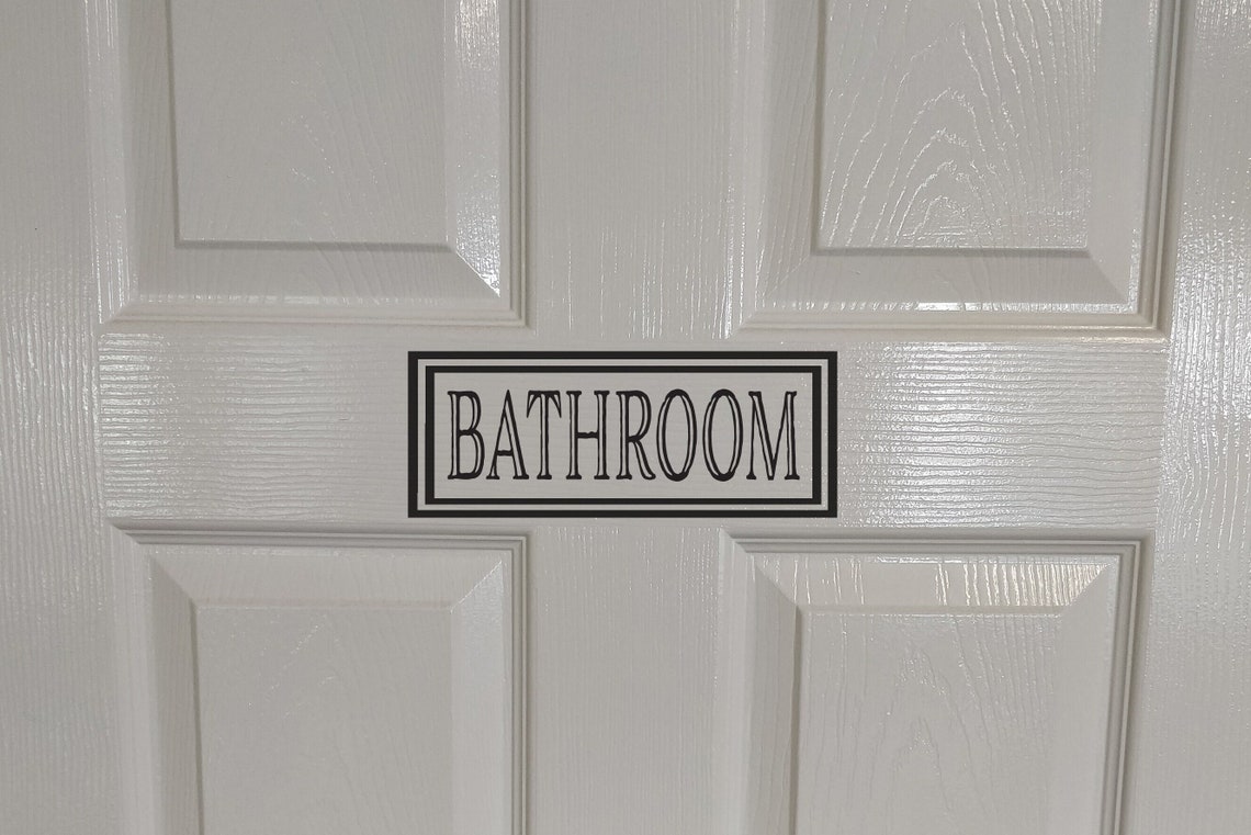 Bathroom Door Decal Matt Vinyl Decal Sticker for Home - Etsy