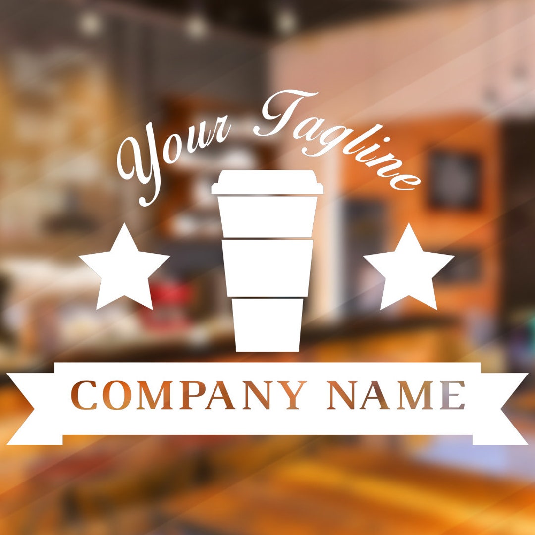 Coffee Shop Window Stickers Company Name Personalised Vinyl Decal - Etsy UK