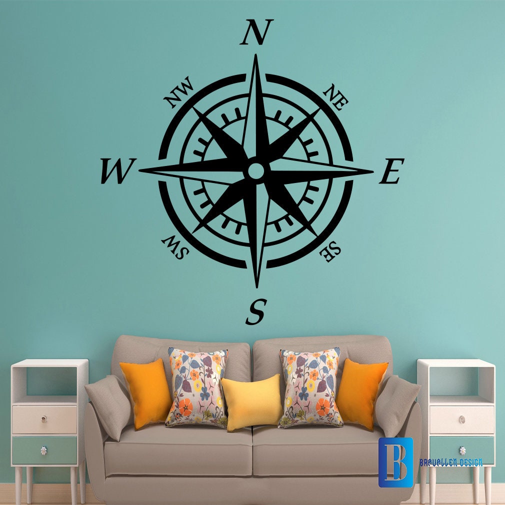 Cool Compass Matt Vinyl Wall Art Decal Sticker - Etsy UK