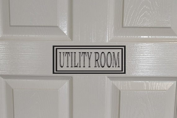 Utility Room Door Decal Matt Vinyl Decal Sticker for Home | Etsy