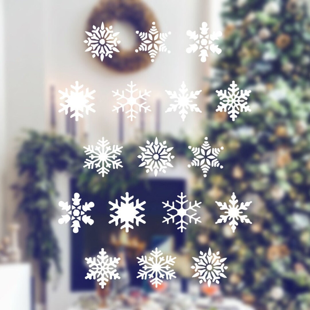 Snowflakes Window Decals, Xmas Window Stickers, PACK OF 30 Shop Front ...