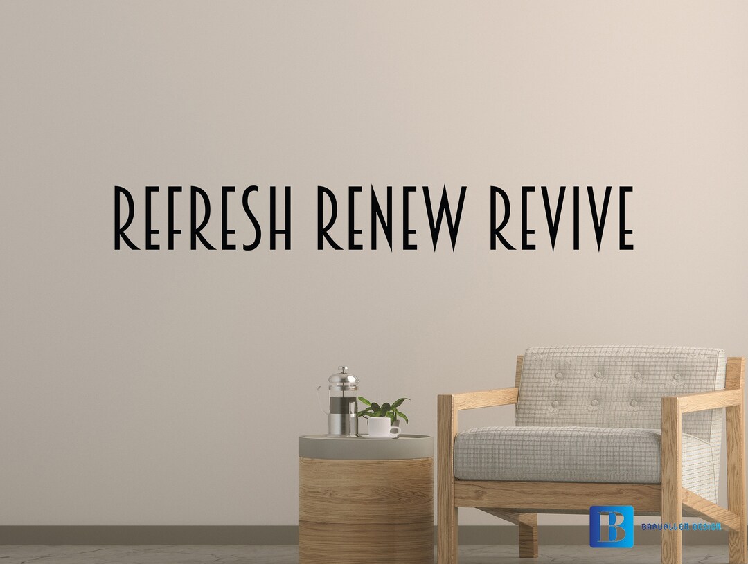 Refresh Renew Revive Motivation Inspiration Home Wall Art Decal Sticker - Etsy UK