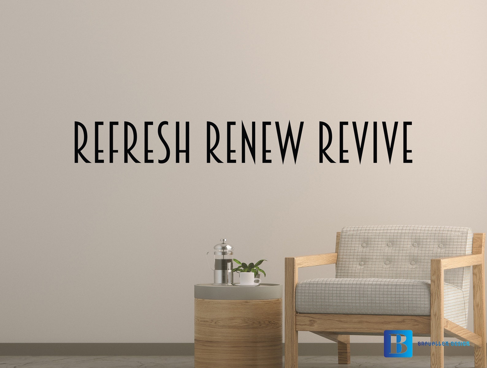 Refresh Renew Revive Motivation Inspiration Home Wall Art Decal Sticker ...