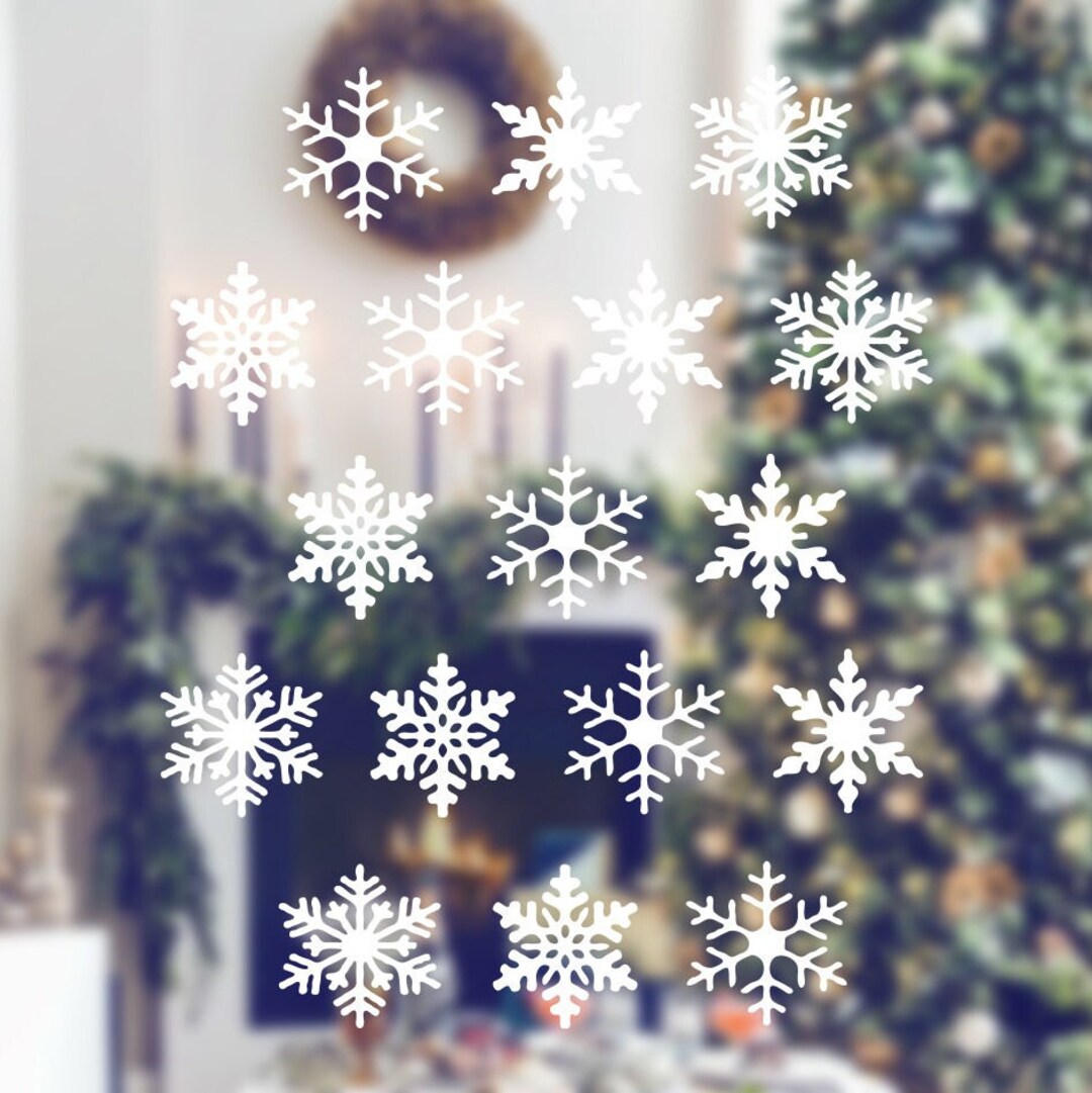 Snowflakes Window Decals, Xmas Window Stickers, PACK OF 30 Shop Front ...