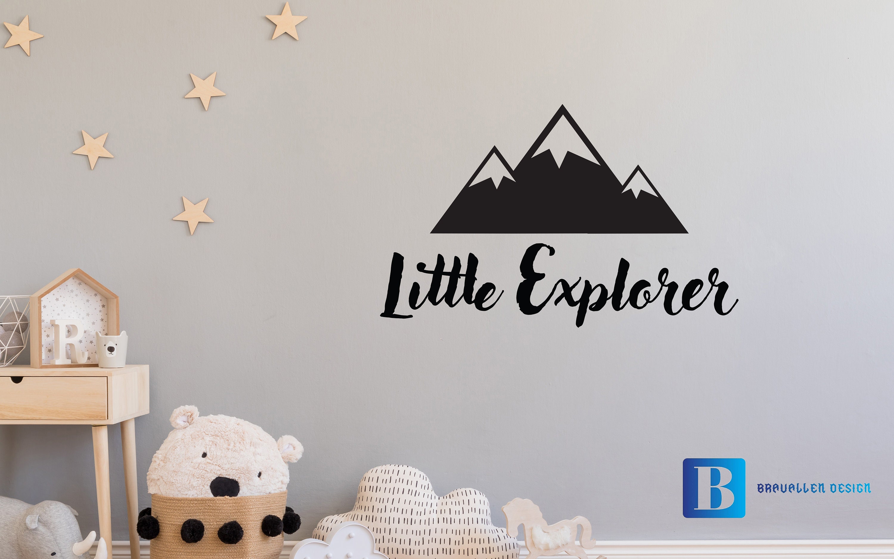 Little Explorer Mountain Wall Art Decal | Etsy