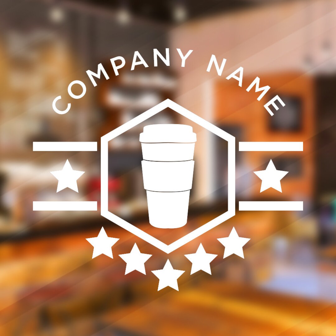 Coffee Shop Window Stickers Company Name Personalised Vinyl Decal - Etsy