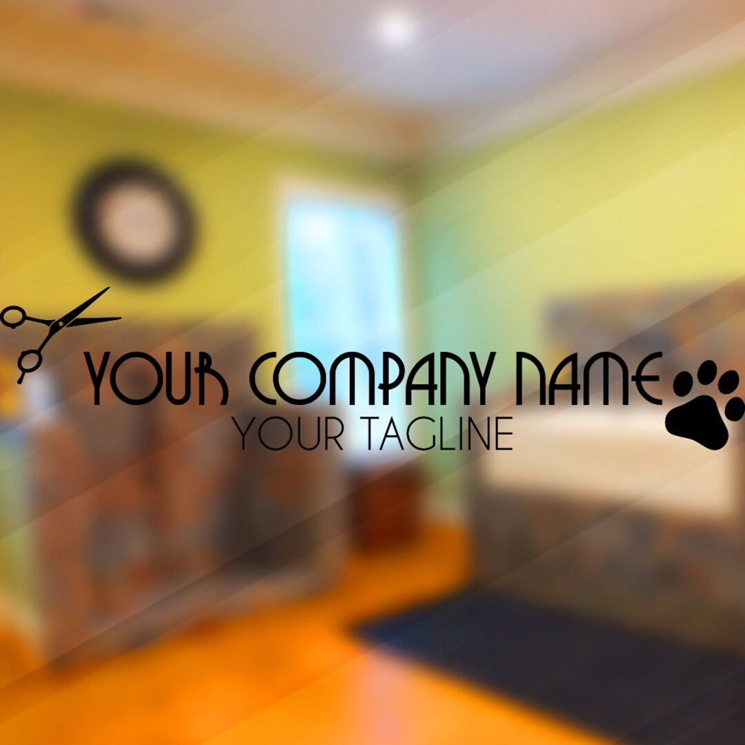 Grooming Salon Dog Window Stickers Company Name Personalised Vinyl - Etsy