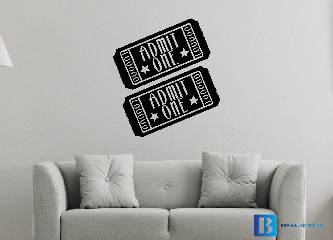 Cinema Ticket Admit One Movie Film Cool Home Living Room/den Wall Art ...