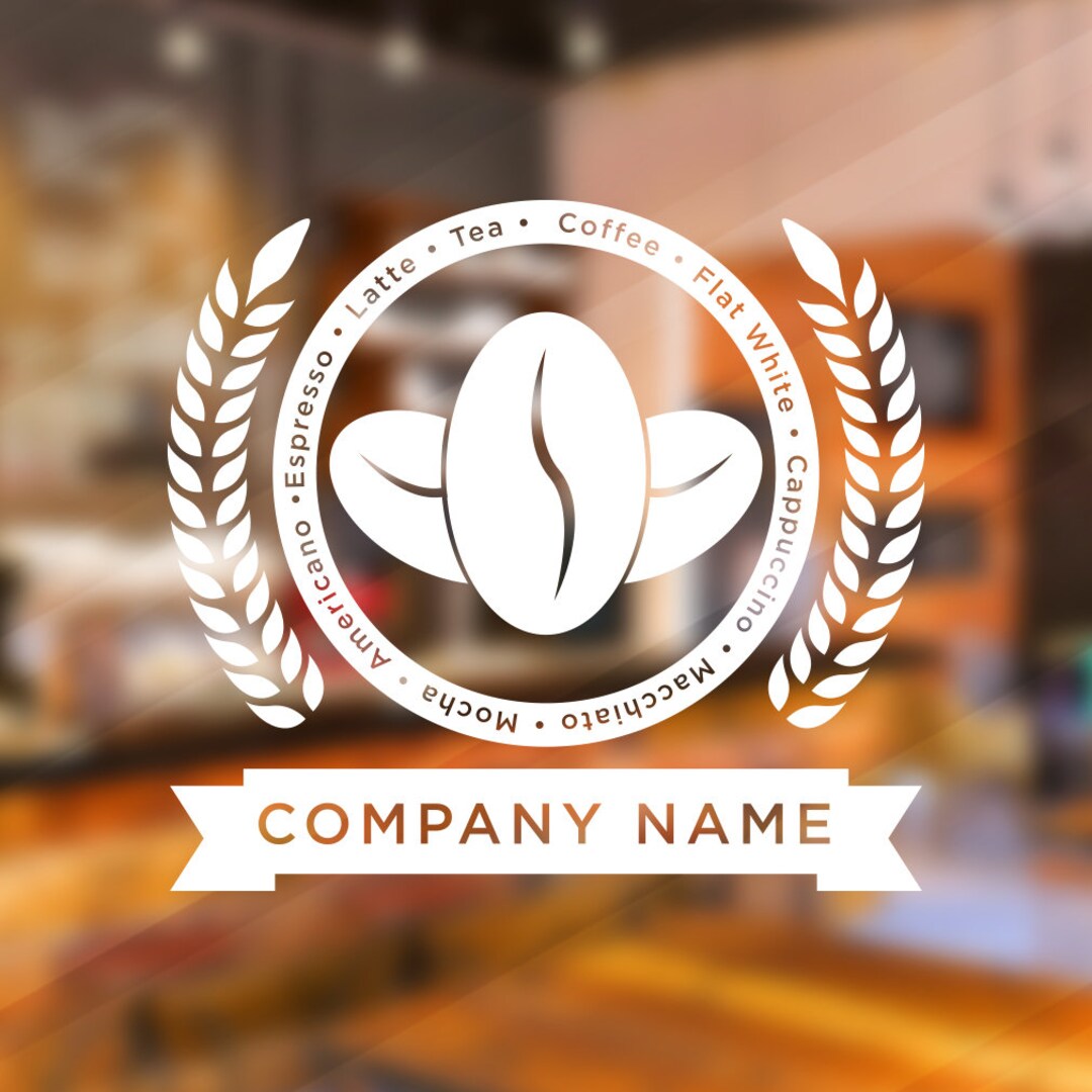 Coffee Shop Window Stickers Company Name Personalised Vinyl Decal - Etsy UK