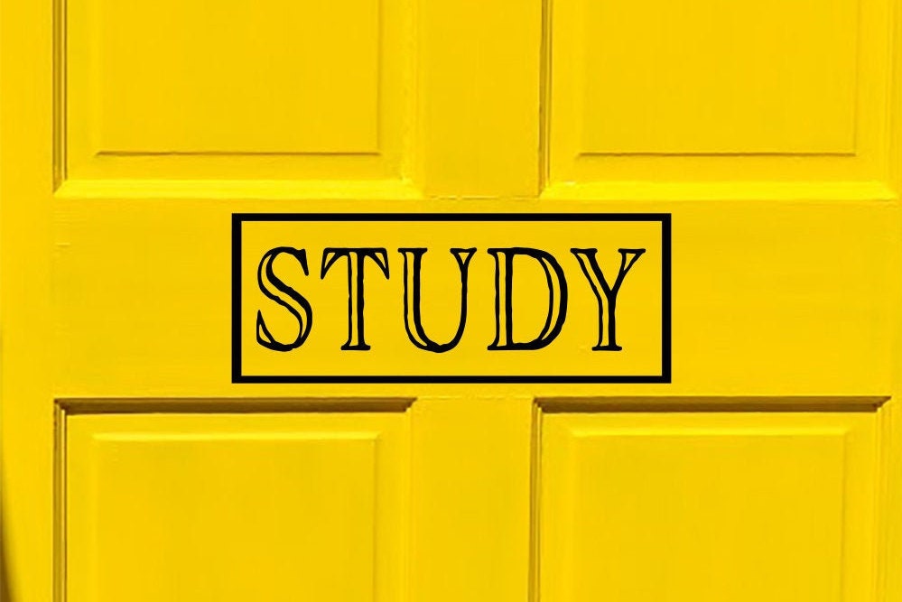 Study Door Decal, Matt Vinyl Decal Sticker for Home Study, Décor - Etsy UK