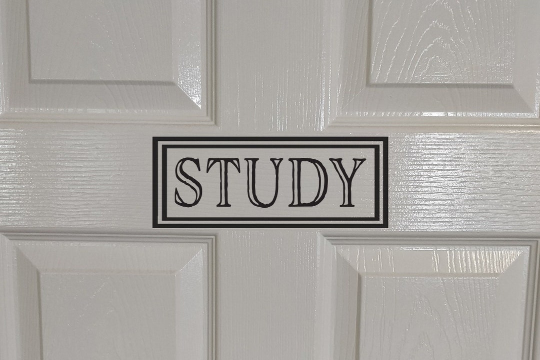 Study Door Decal, Matt Vinyl Decal Sticker for Home Study, Décor - Etsy