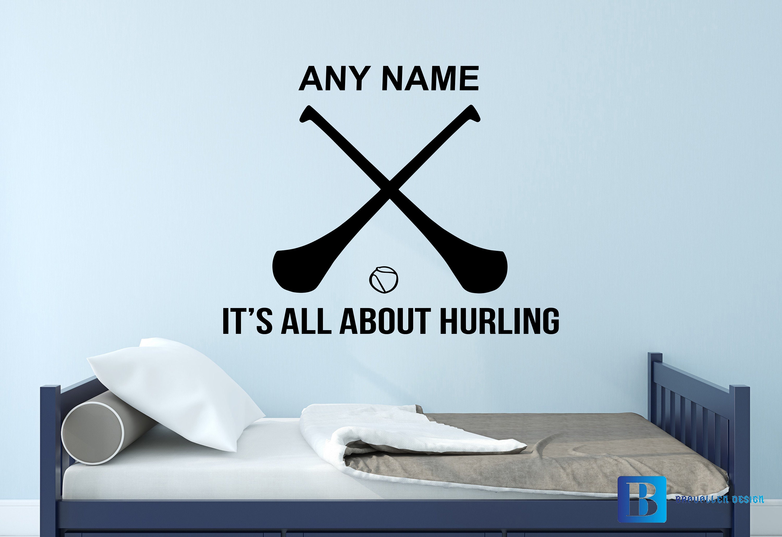 It's All About Hurling Sport Wall Art Boys Room Customisable Decal ...