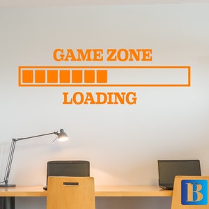 Game Zone Loading Boys Bedroom Gaming Room Wall Art Vinyl Decal ...