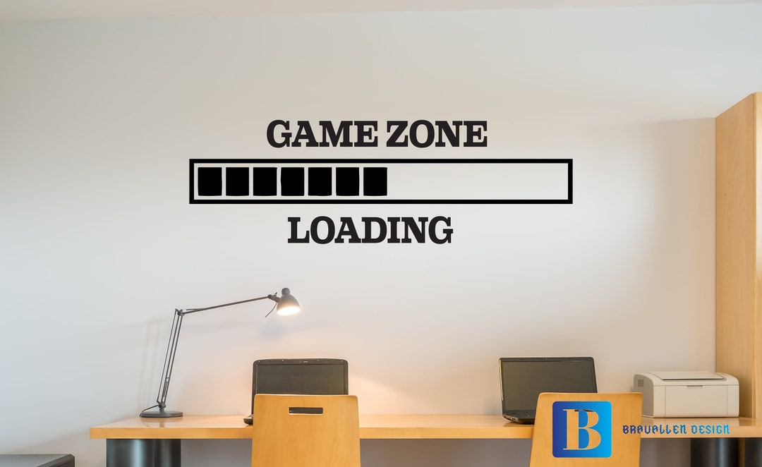 Game Zone Loading Boys Bedroom Gaming Room Wall Art Vinyl Decal ...