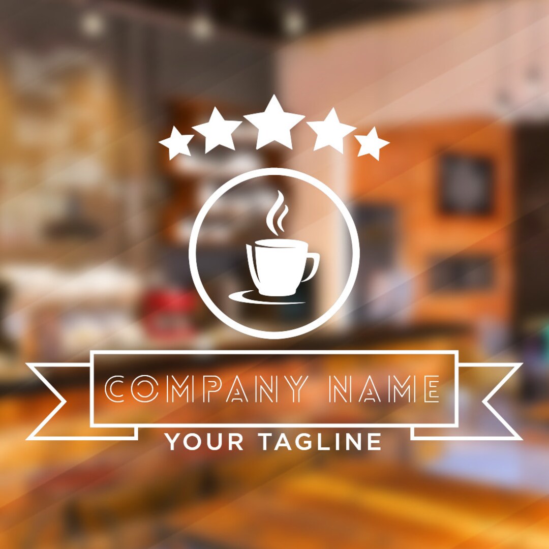 Coffee Shop Window Stickers Company Name Personalised Vinyl - Etsy