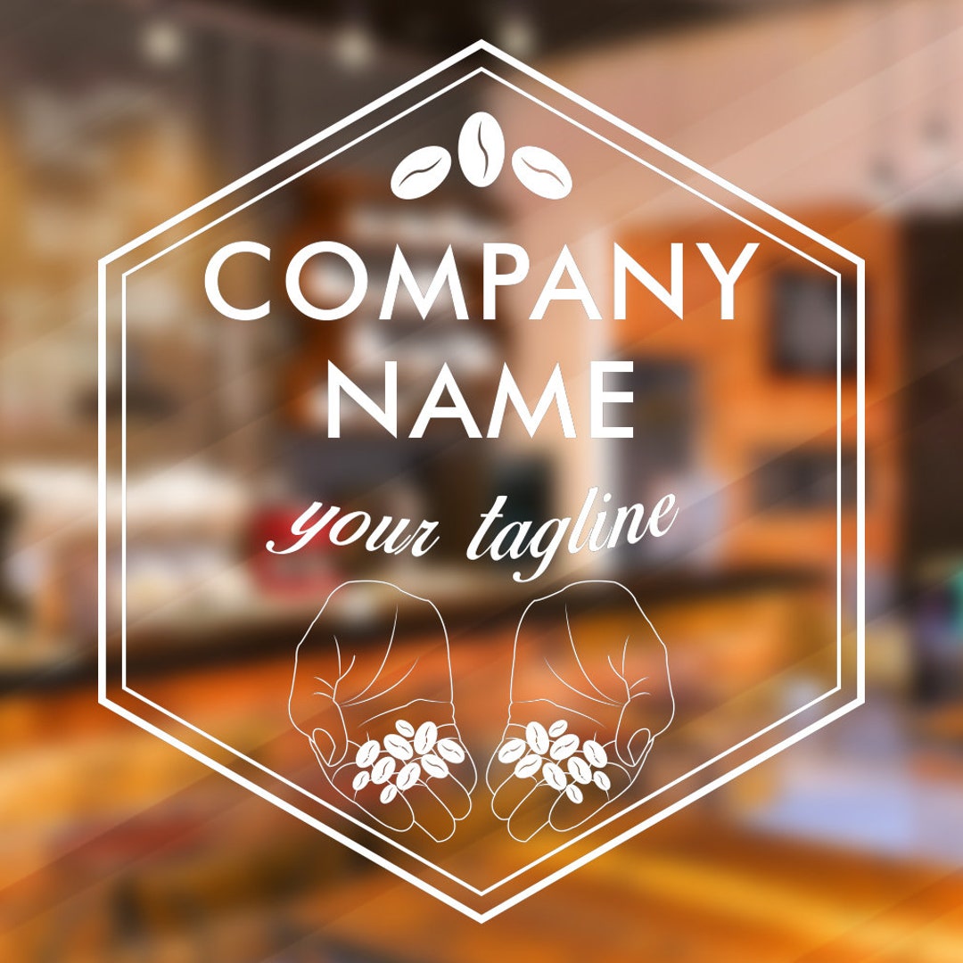 Coffee Shop Window Stickers Company Name Personalised Vinyl Decal - Etsy UK