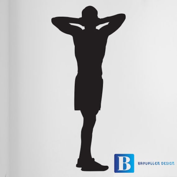 Man stretching fitness gym Wall Window Art Stickers Decal | Etsy