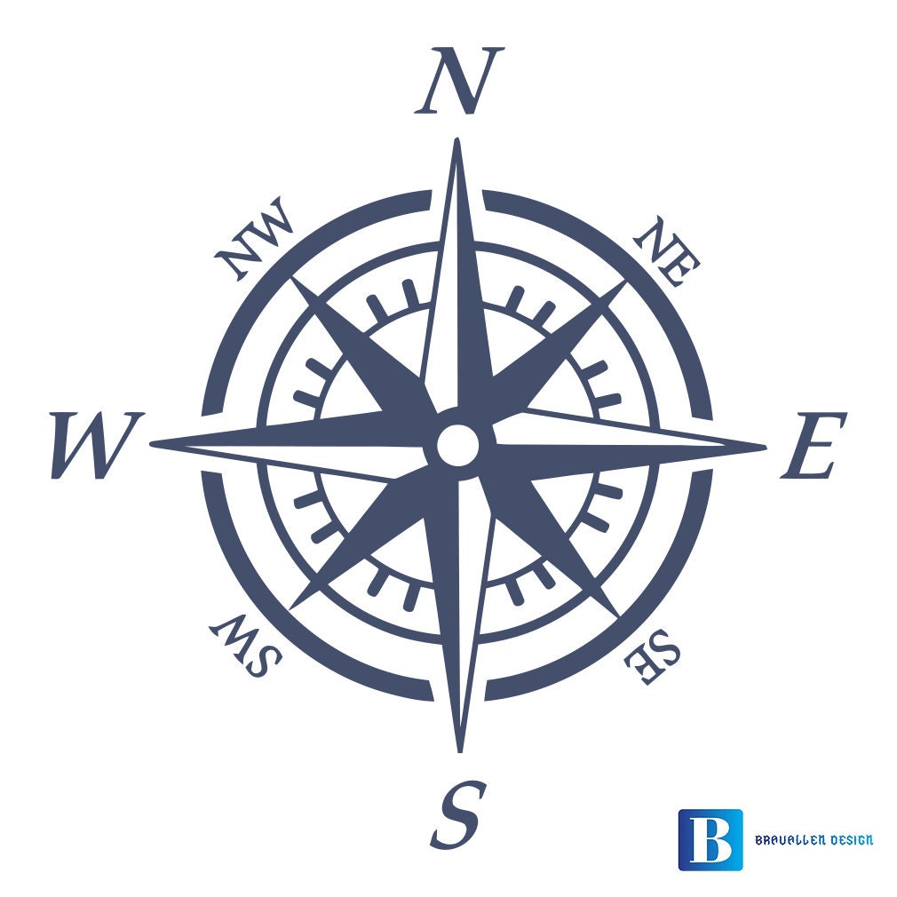 Cool Compass Matt Vinyl Wall Art Decal Sticker - Etsy UK