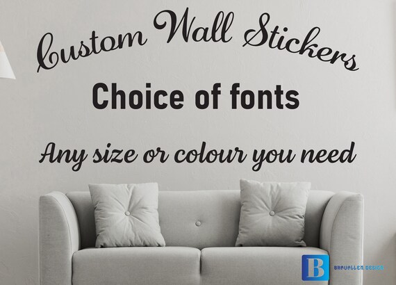 Personalised Wall Sticker Customise Text - Etsy UK