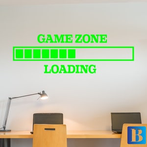 Game Zone Loading Boys Bedroom Gaming Room Wall Art Vinyl Decal ...