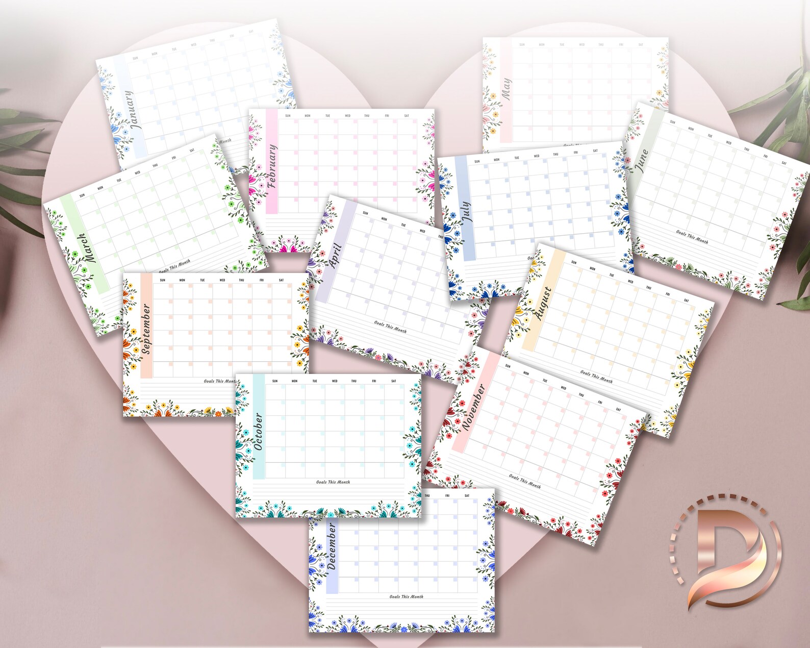 Multiple Year Printable Calendar 2021, 2022, 2023, 2024 & Beyond - Etsy