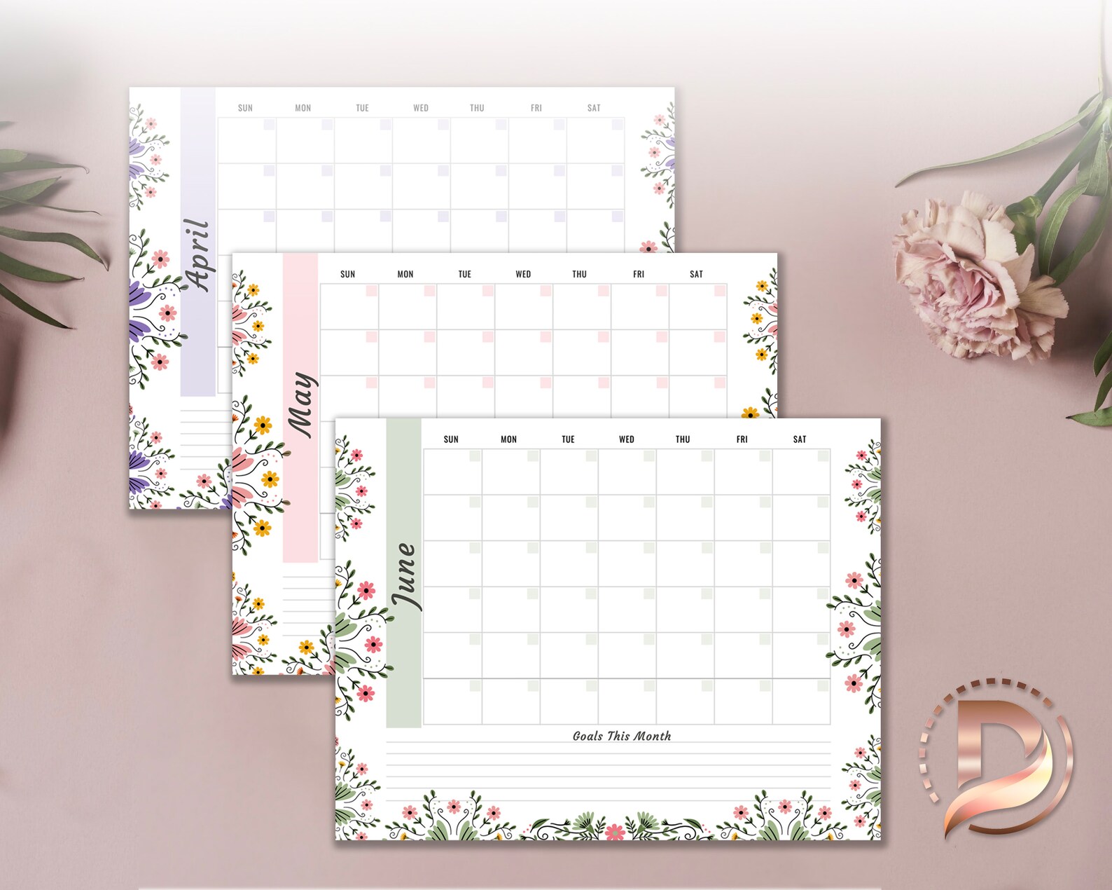 Multiple Year Printable Calendar 2021, 2022, 2023, 2024 & Beyond - Etsy