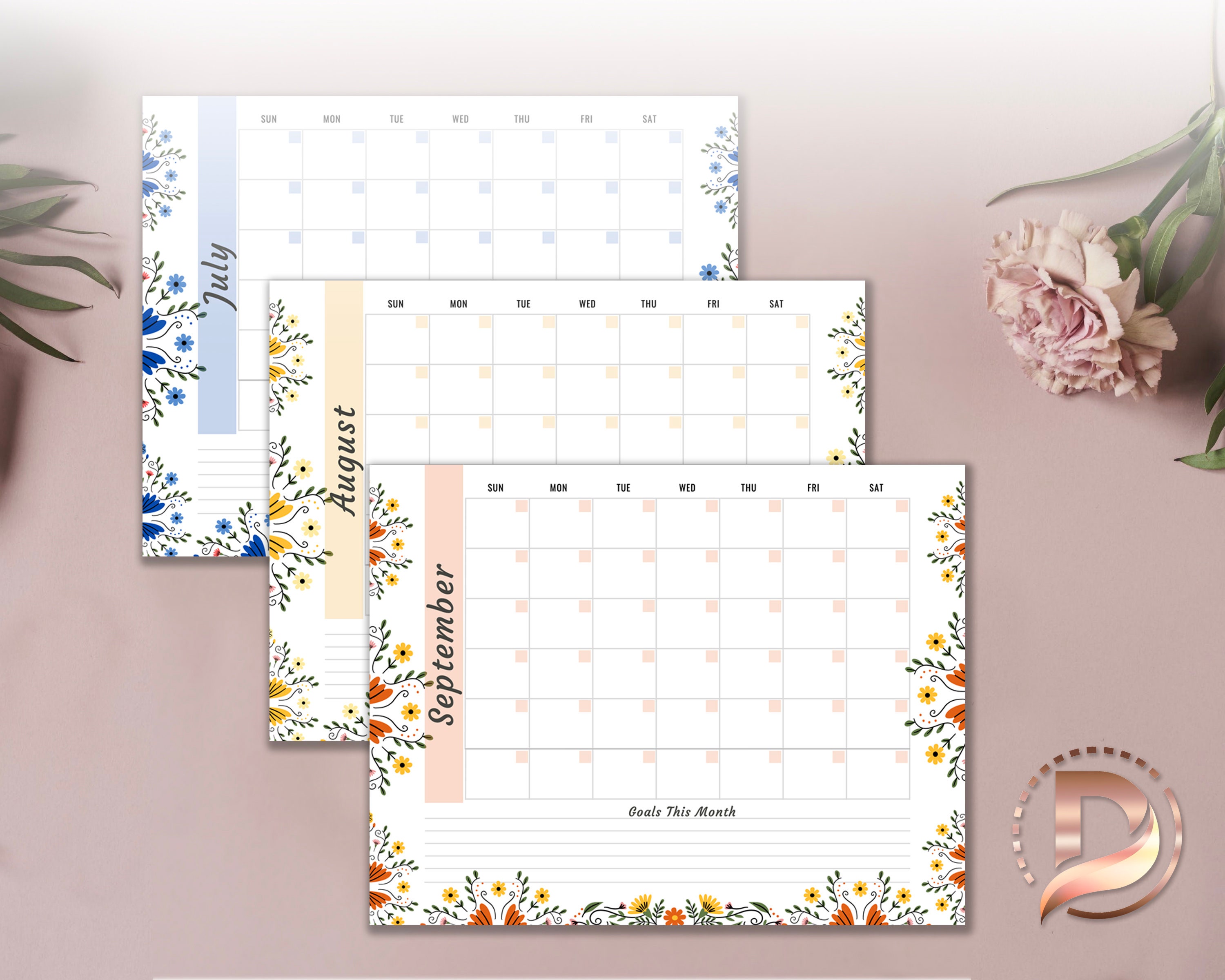 Multiple Year Printable Calendar 2021, 2022, 2023, 2024 & Beyond - Etsy