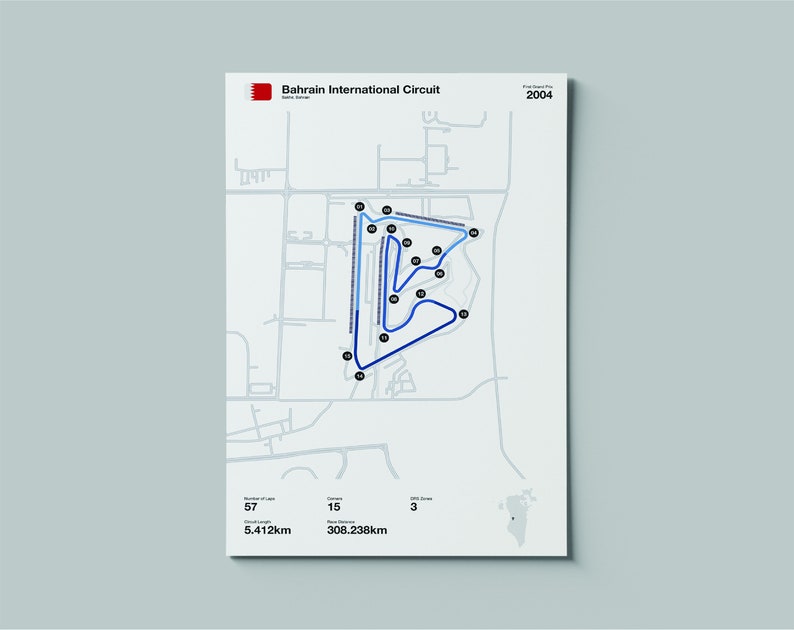 Formula 1 Bahrain International Circuit Downloadable Poster | F1 Grand ...