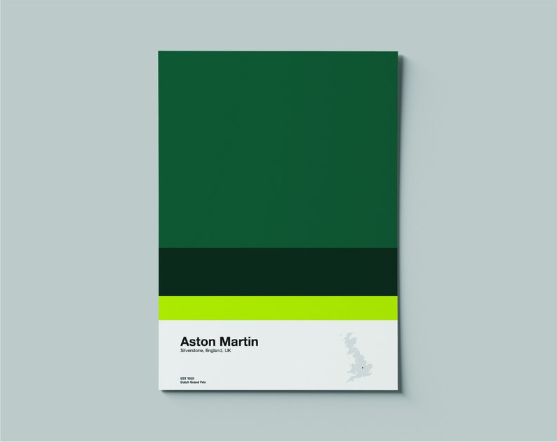 Aston Martin F1 Team Poster: Minimalist Motorsports Print (digital ...