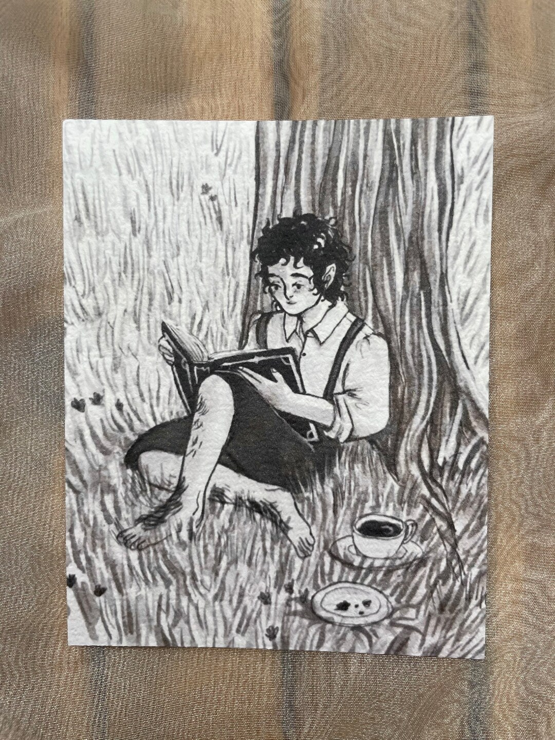 Reading Frodo Art Print - Etsy