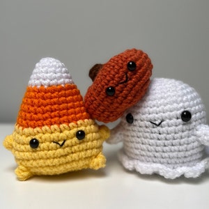 Crochet Halloween Pack: Candy Corn, Ghost & Pumpkin Set - Etsy