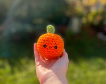 Crochet Orange Keychain Plush Amigurumi Stuffed Toy - Etsy
