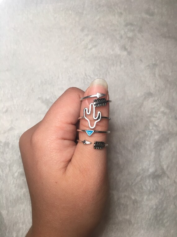 4 Stackable Western Rings - Etsy