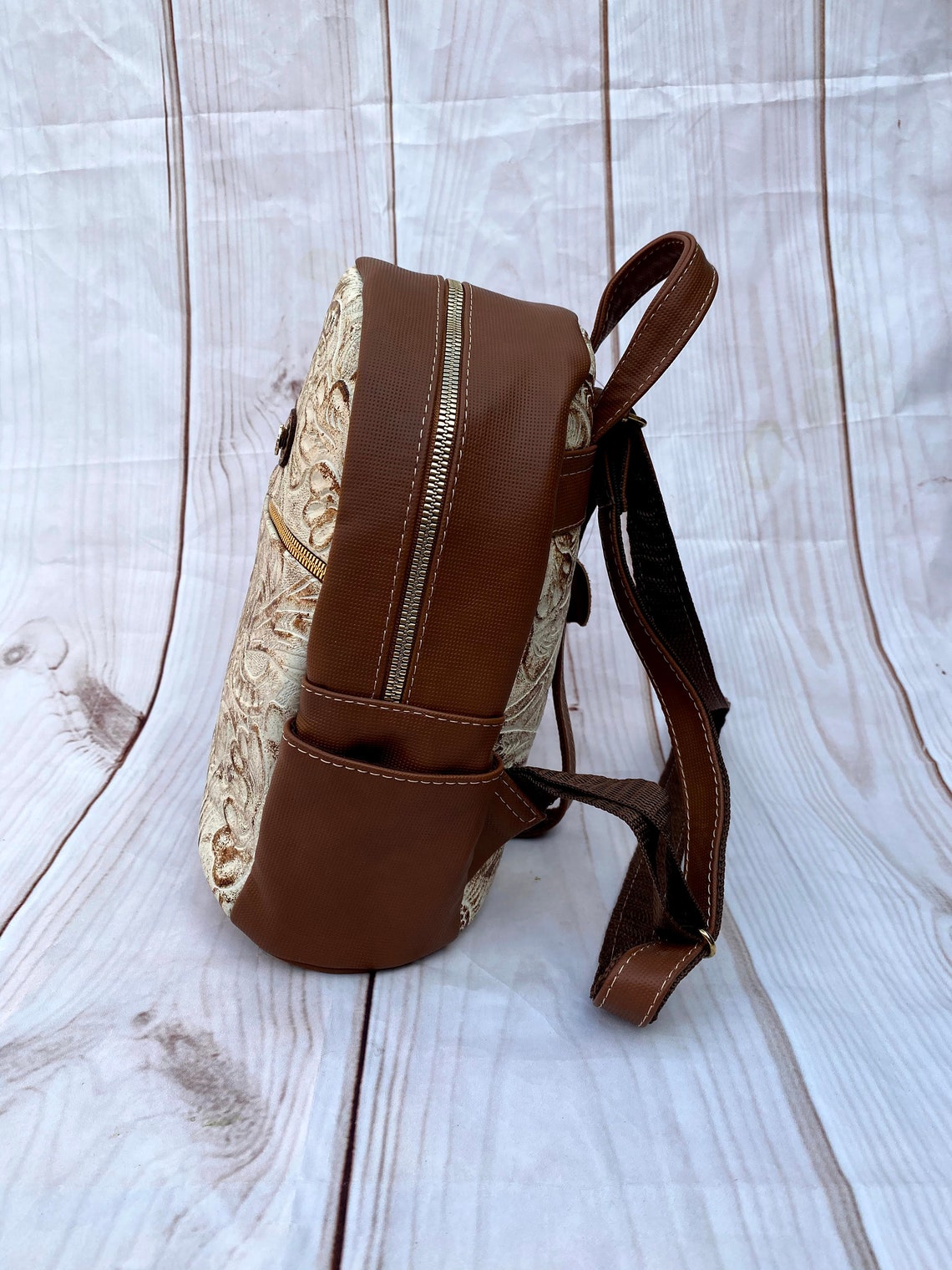 Cream Leather Back-bag - Etsy