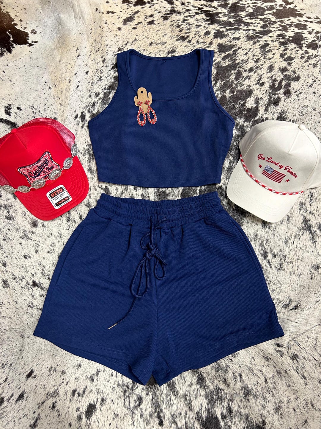 Navy Blue Short Set - Etsy