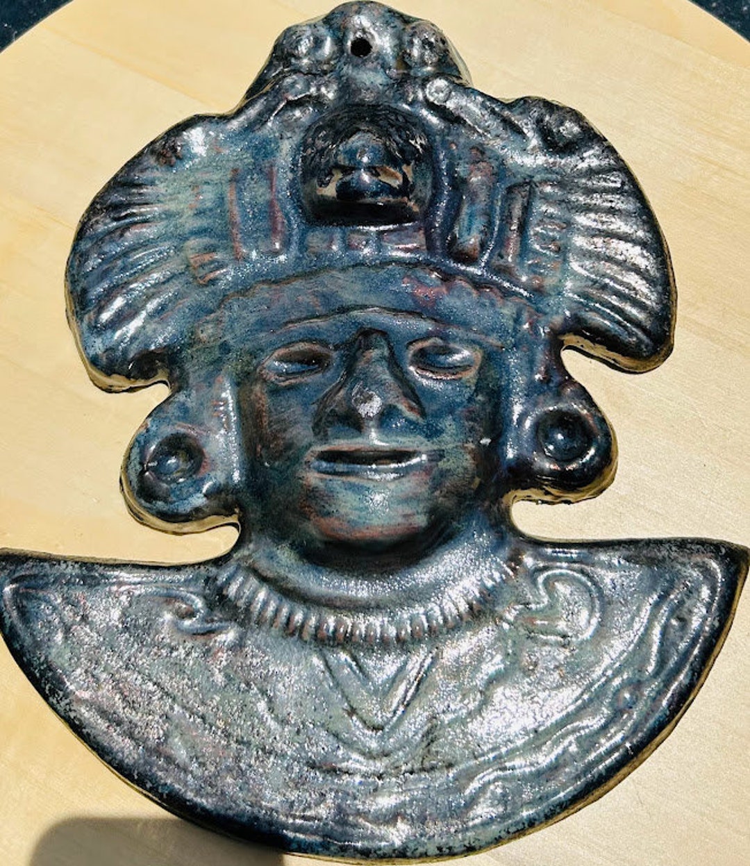 One of the Kind Raku Prehispanic Mask R-005 - Etsy