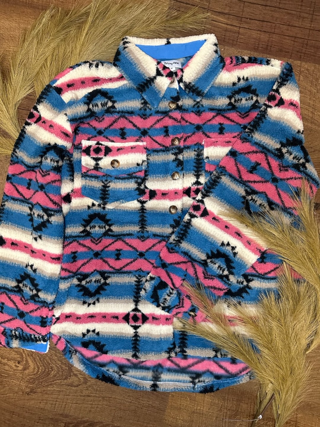 Blue Canyon Aztec Sherpa Shacket - Etsy