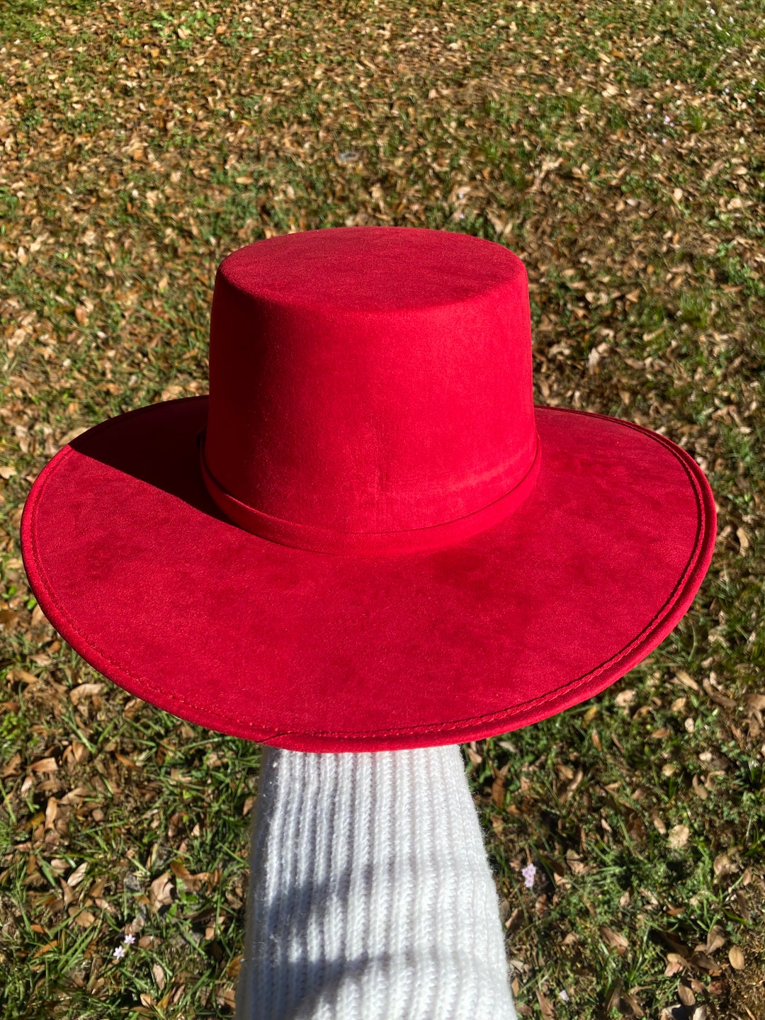 Red Boater Hat - Etsy